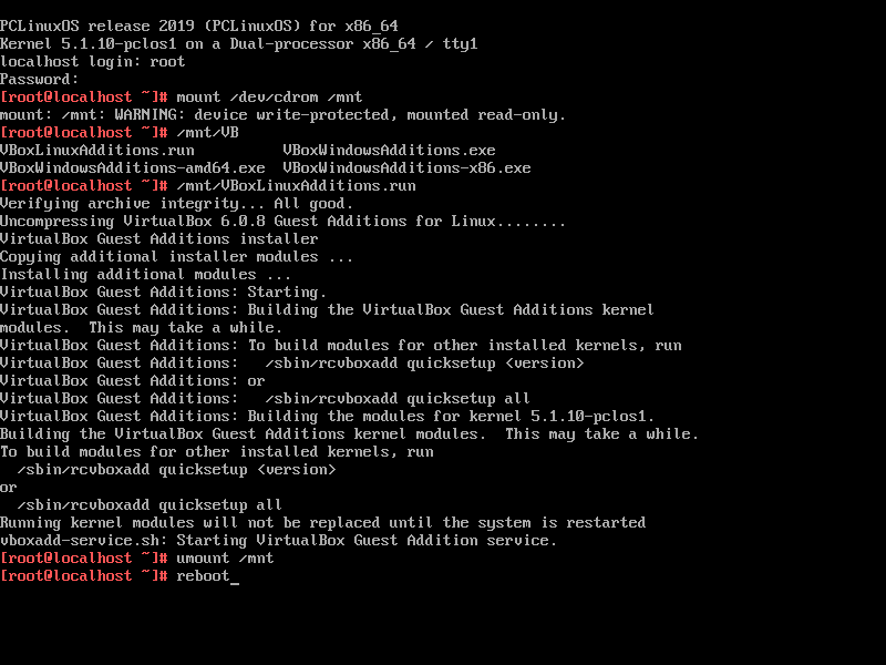 VirtualBox - Guest Additions インストール - PCLinuxOS - 201906 - KDE Plasma